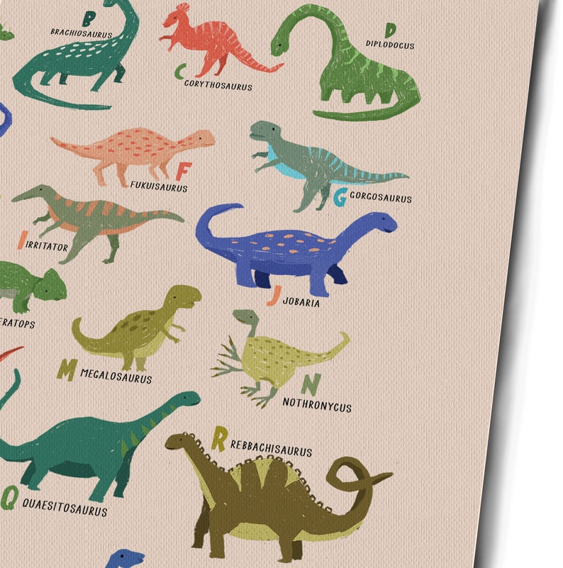 Dinosaur Alphabet Poster, Educational Print, Classroom Decor, ABC Wall ...