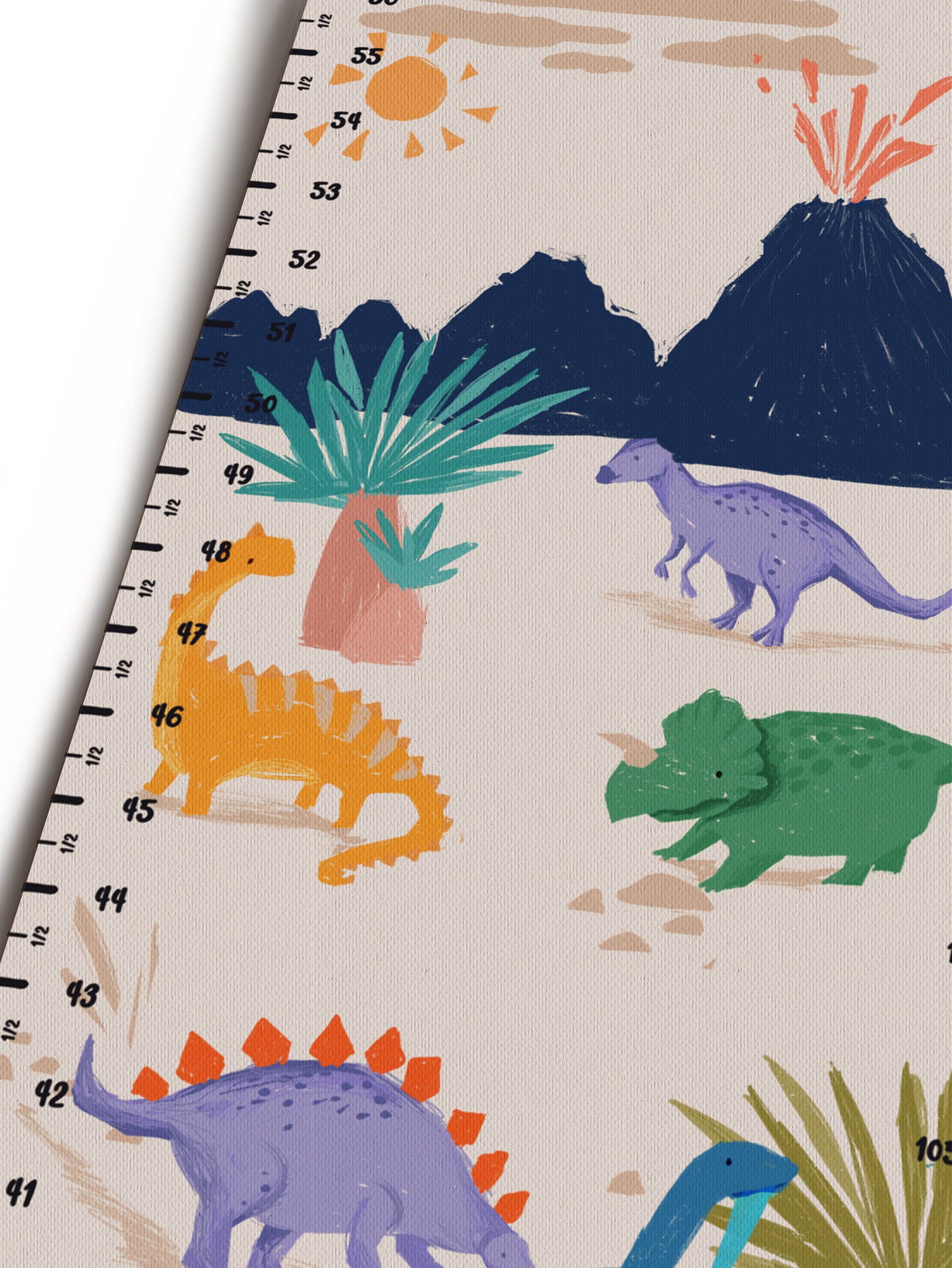 Dinosaur Growth Chart, Dino Height Ruler, Wall Hanger for Kidsroom ...