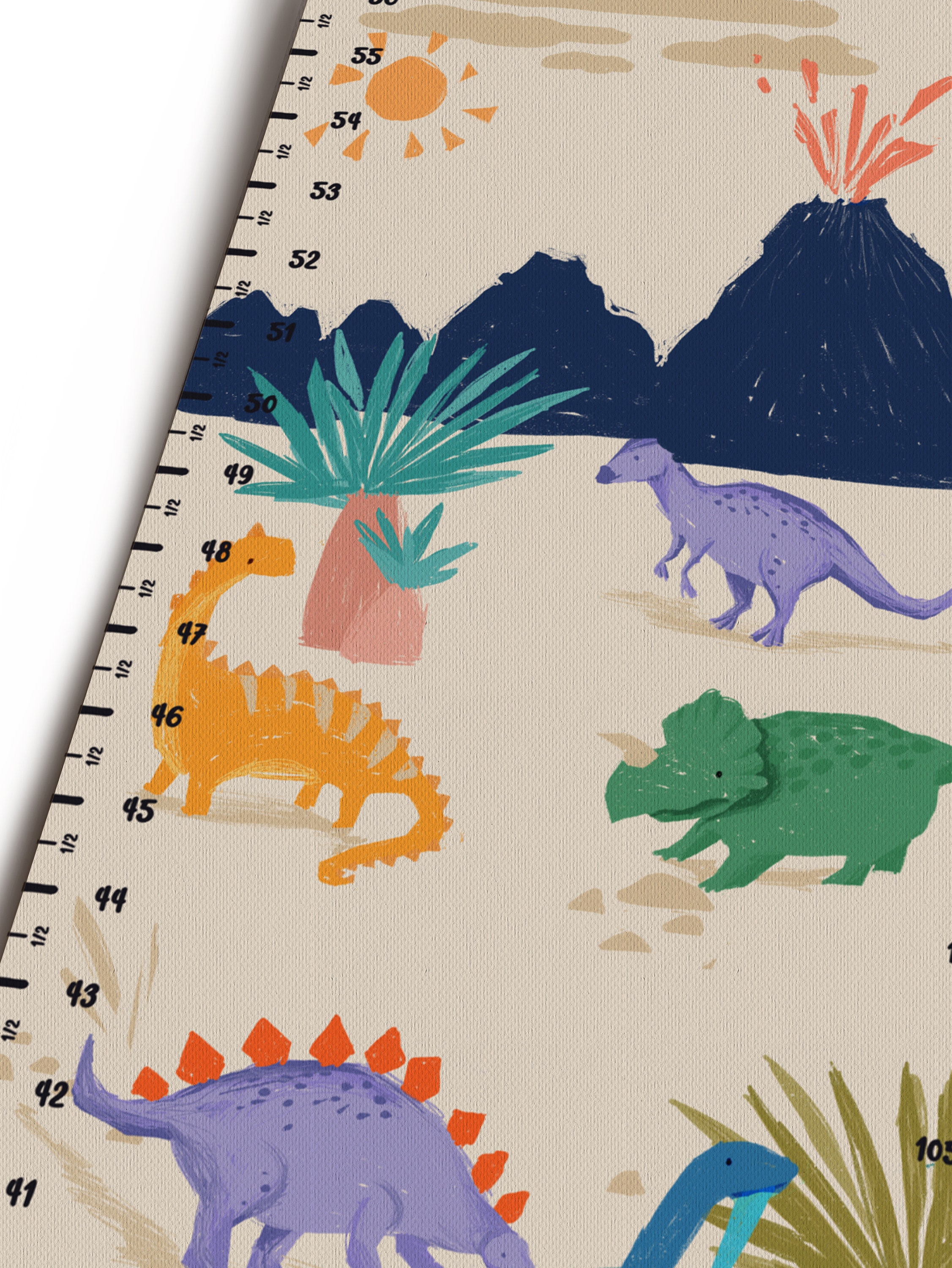 Dinosaur Growth Chart, Dino Height Ruler, Wall Hanger for Kidsroom ...