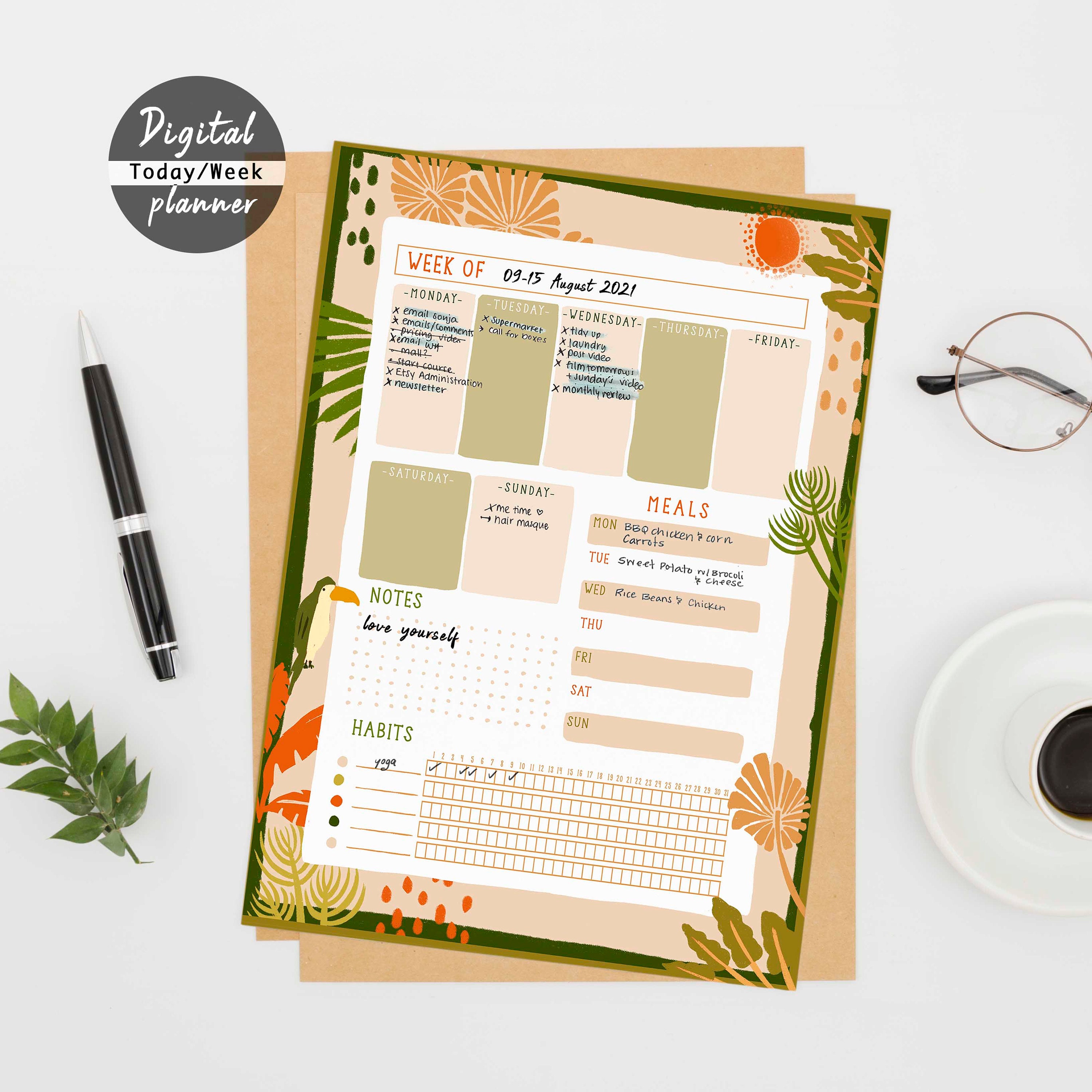 Boho Digital Planner, Goodnotes Planner, Bohemian iPad Planner, Daily ...