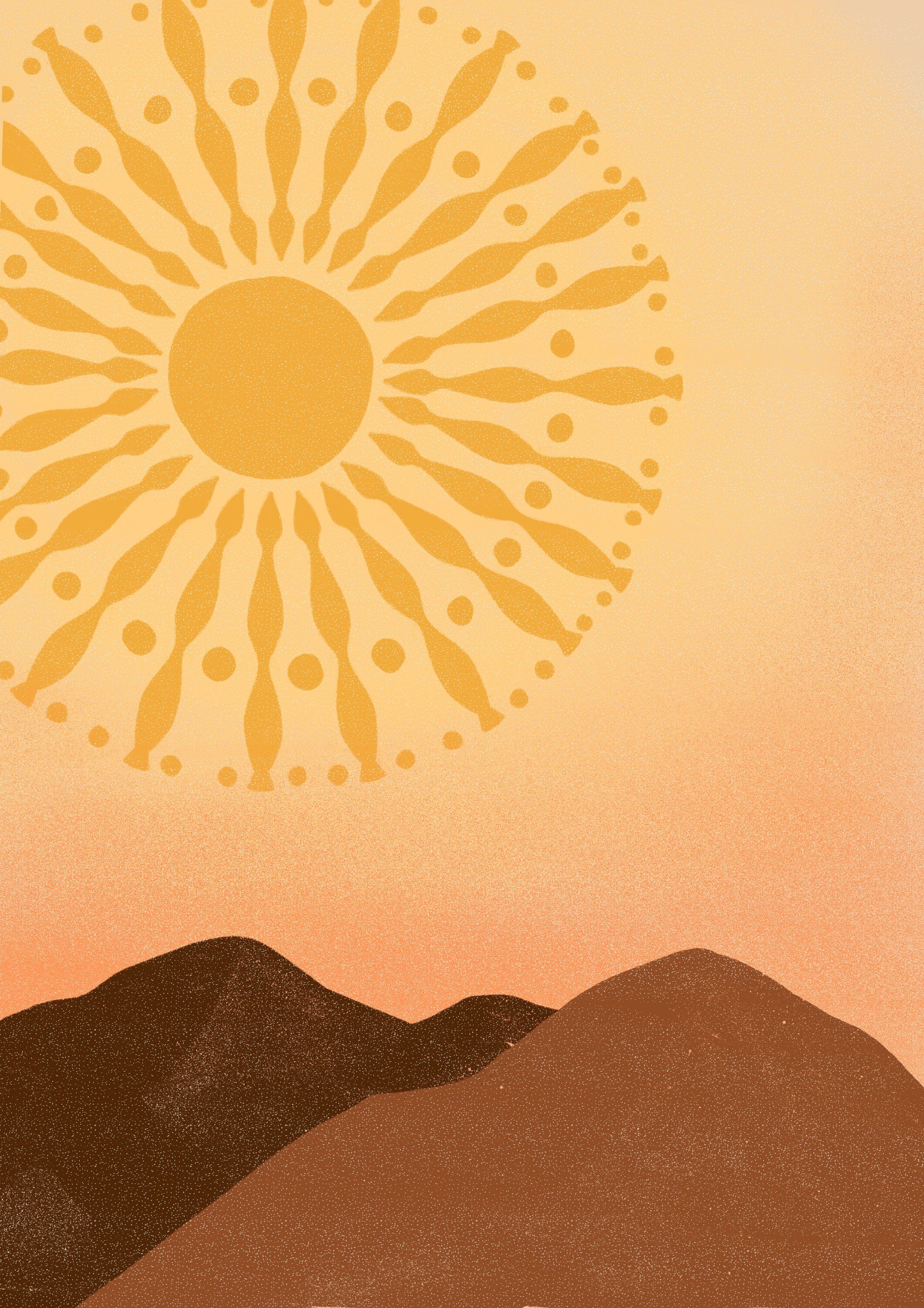 Boho Sunset Print Set Sun Phases Wall Decor Landscape Wall - Etsy