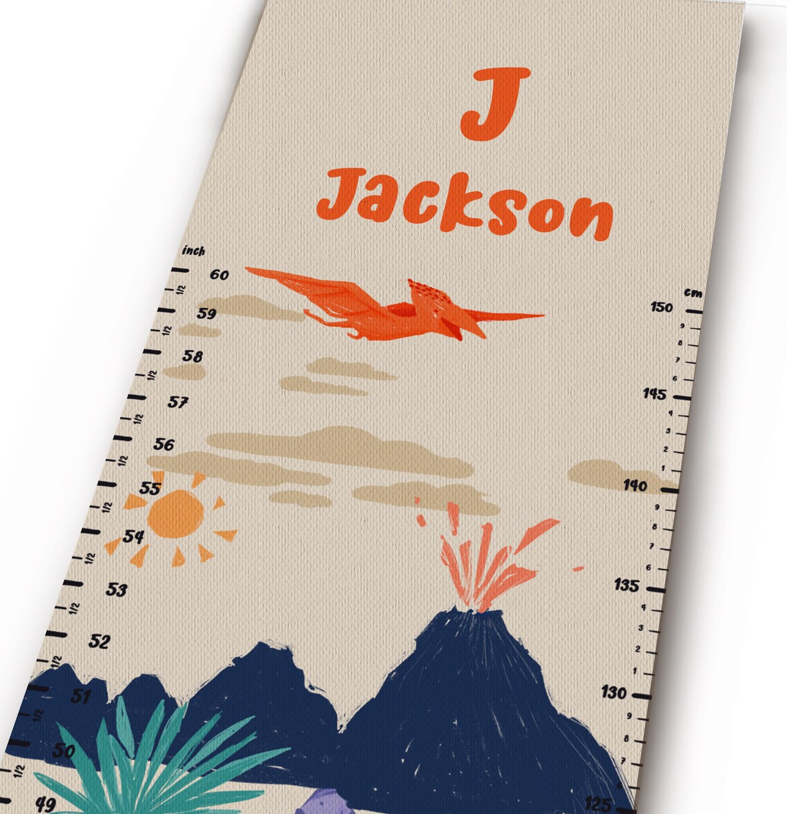 Dinosaur Growth Chart, Dino Height Ruler, Wall Hanger for Kidsroom ...