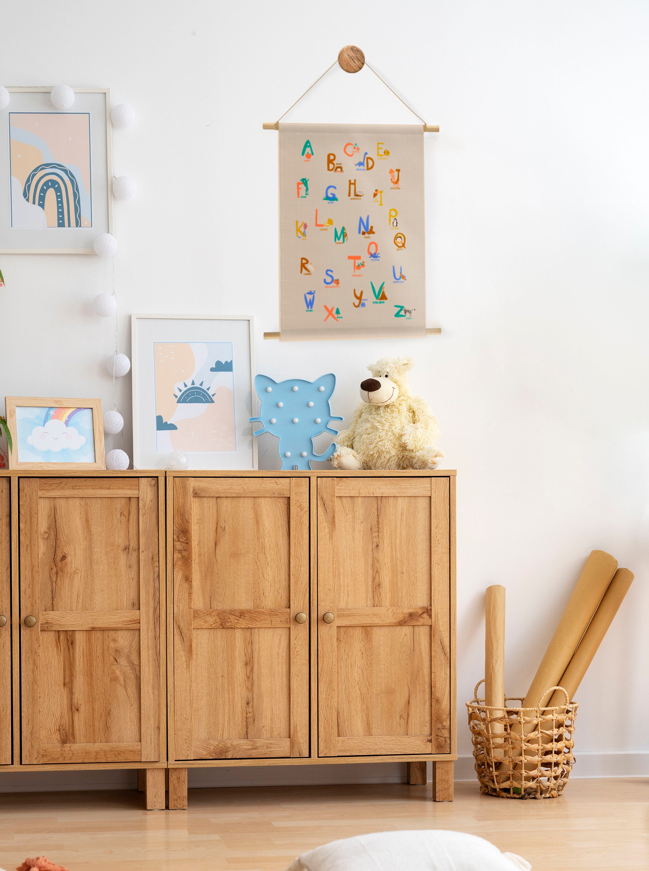 Educational Alphabet Hanging Art Nursery Decor - Etsy