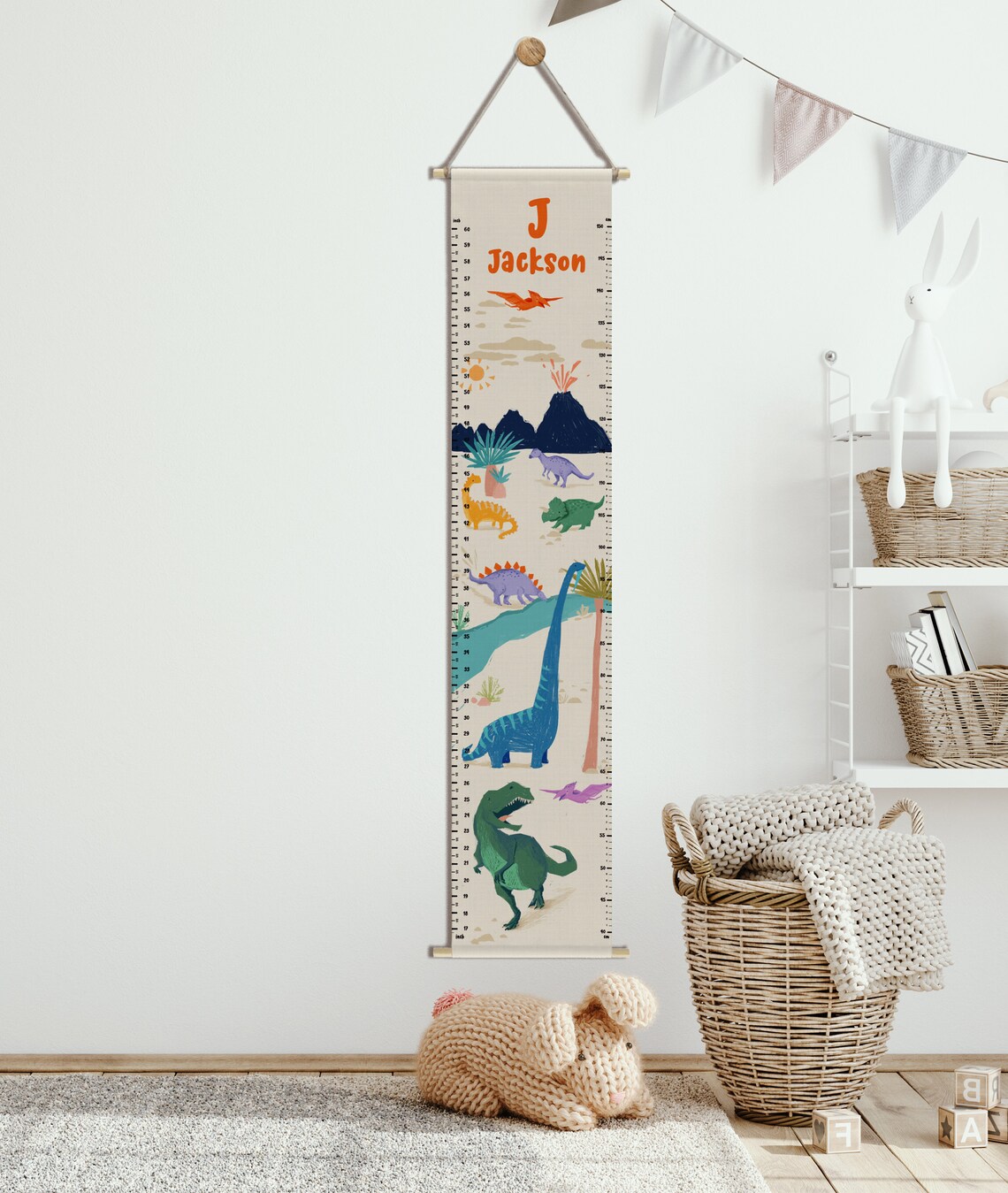 Dinosaur Growth Chart, Dino Height Ruler, Wall Hanger for Kidsroom, Custom Kids Decoration ...
