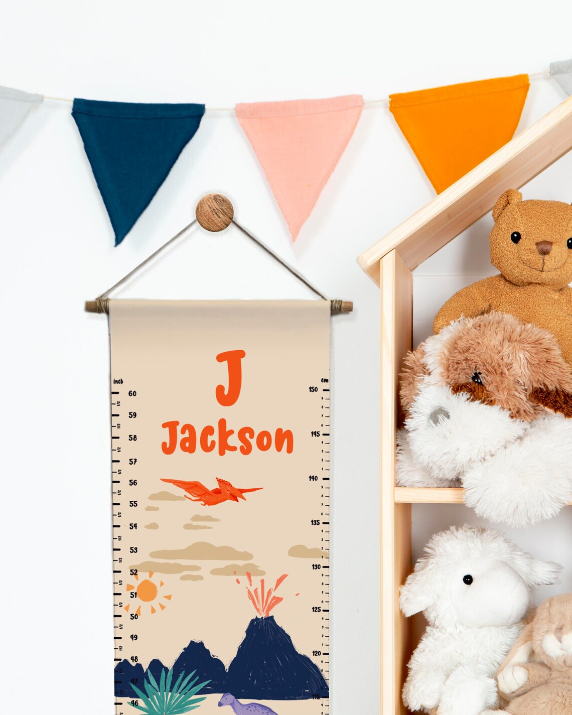 Dinosaur Growth Chart, Dino Height Ruler, Wall Hanger for Kidsroom ...