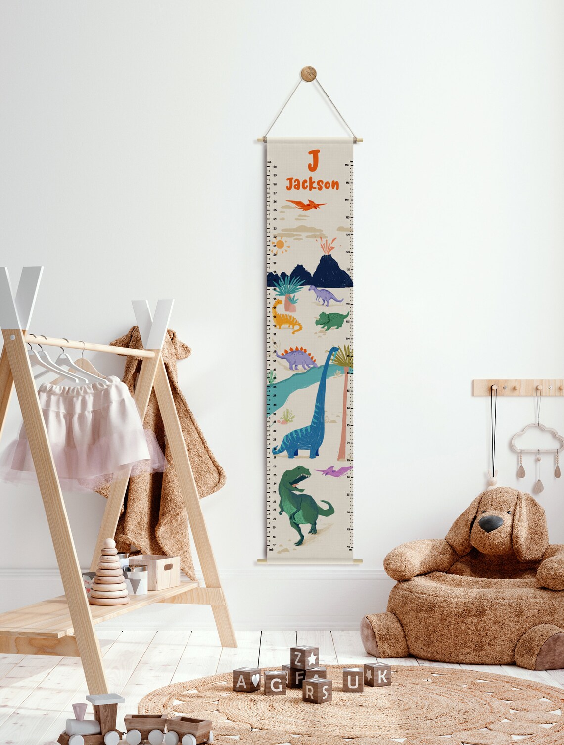 Dinosaur Growth Chart, Dino Height Ruler, Wall Hanger for Kidsroom ...