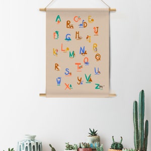 Educational Alphabet Hanging Art Nursery Decor - Etsy