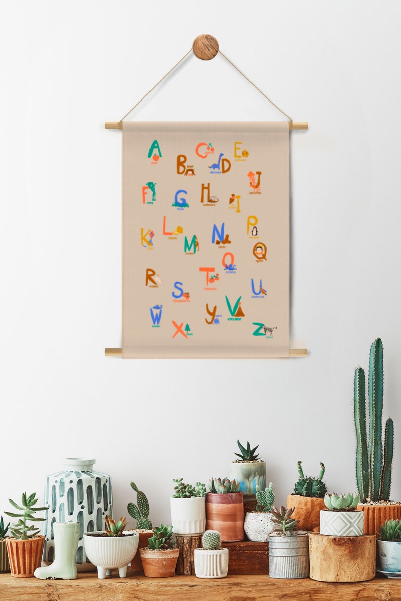 Educational Alphabet Hanging Art Nursery Decor - Etsy