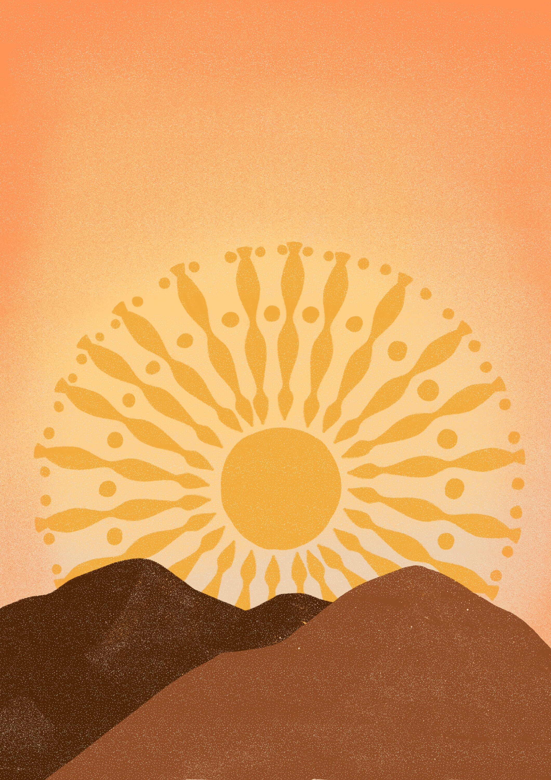 Boho Sunset Print Set Sun Phases Wall Decor Landscape Wall - Etsy