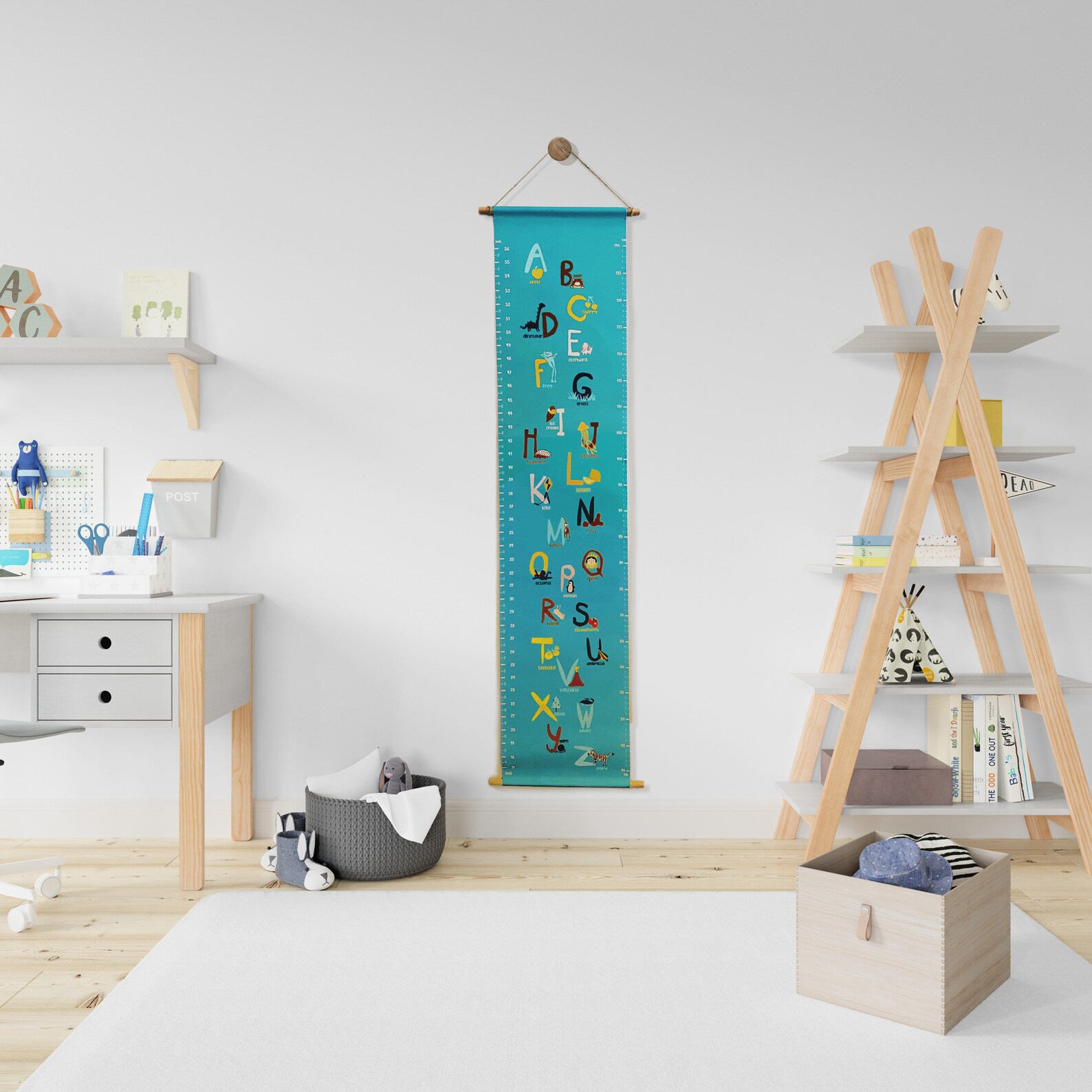 Wall Height Chart for Kids, Growth Chart, Alphabet Wall Decor, Canvas ...