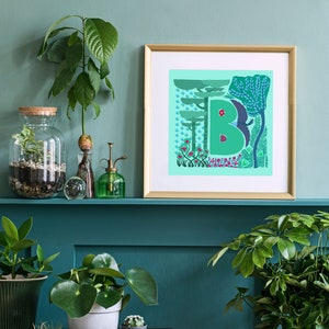 Name Illustration Print Alphabet Wall Art B First Letter - Etsy