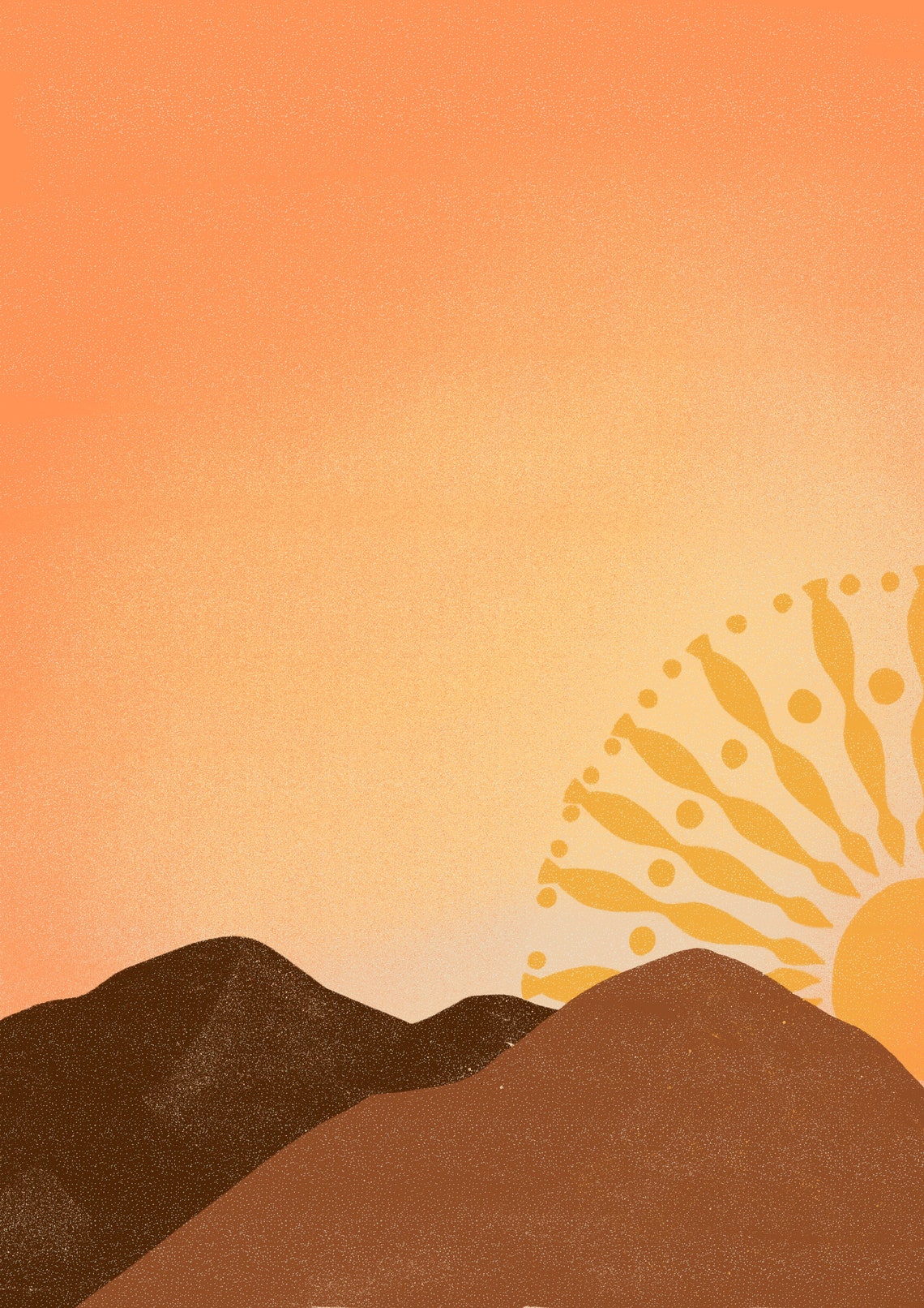 Boho Sunset Print Set Sun Phases Wall Decor Landscape Wall - Etsy