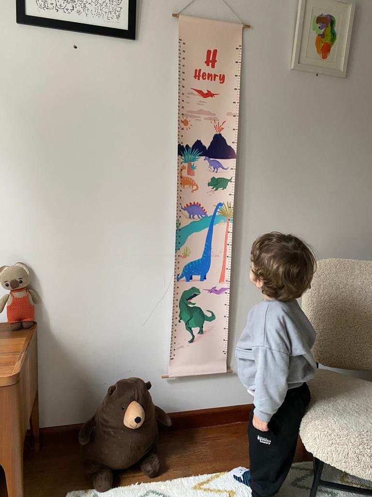 Dinosaur Growth Chart, Dino Height Ruler, Wall Hanger for Kidsroom ...