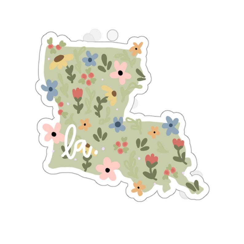 Louisiana Floral State | Kiss-cut Sticker - Etsy