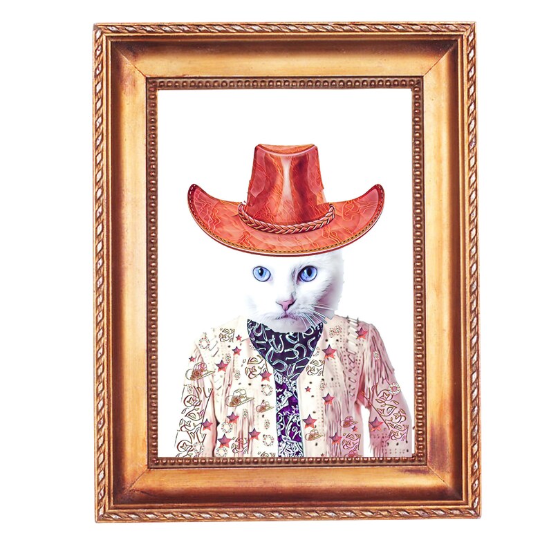 Cowboy Cat Art Print Colorful Wall Art Country Western Decor - Etsy