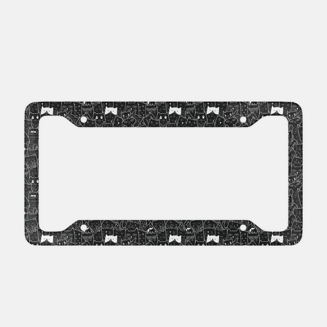Black Cat Car License Plate Frame - Etsy