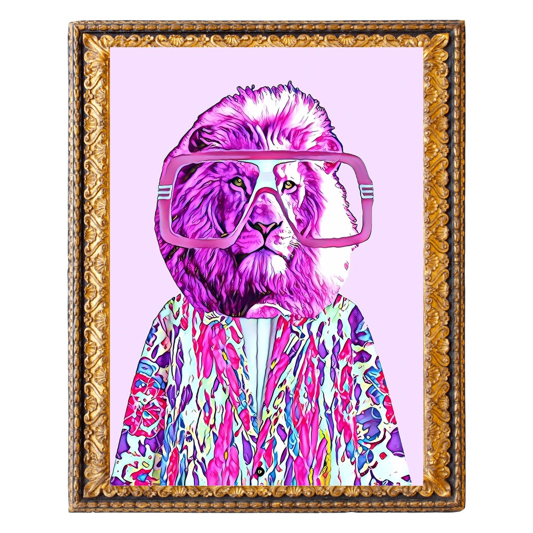 Purple Lion Digital Printable Fashion Purple Lion Print - Etsy