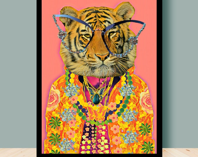 Bengal Tiger Ago Art Print - Bengal Tiger Butterfly Gallses - Fashion ...