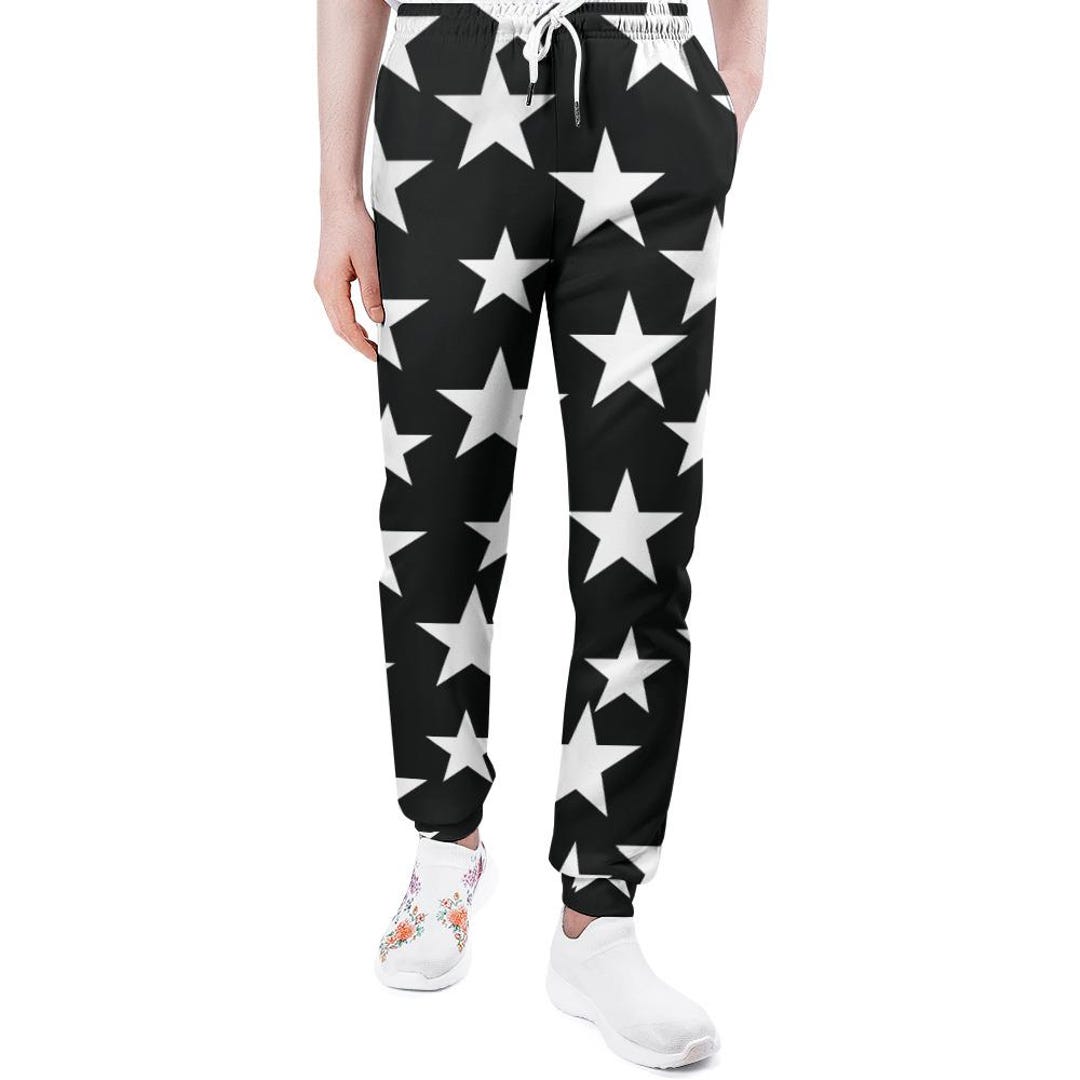 White Stars Sweatpants - Etsy