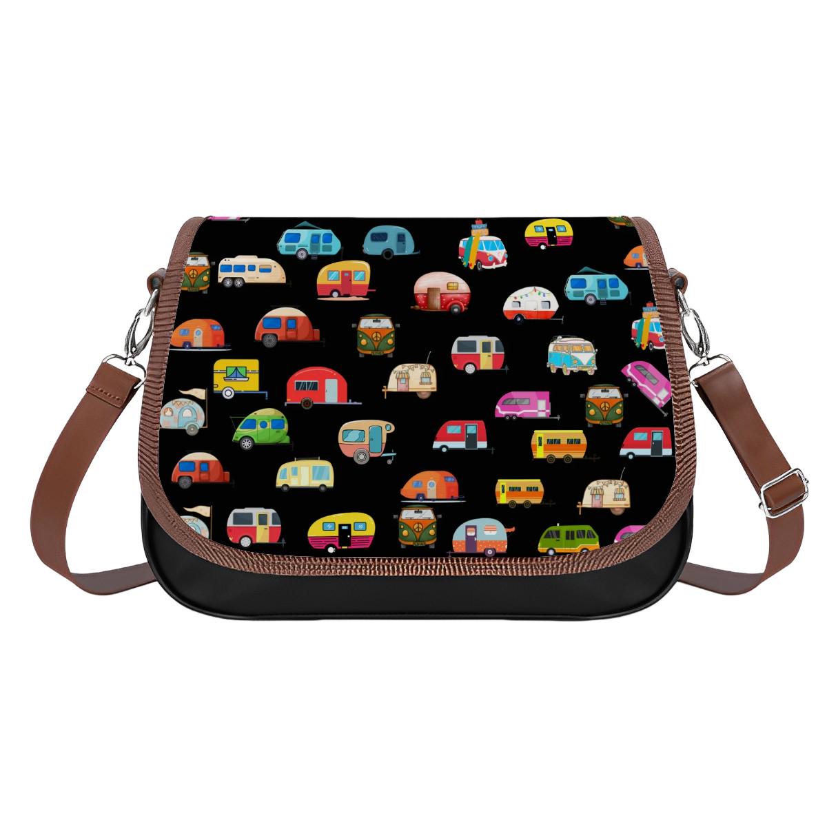 Leather Shoulder Camping Trailer Bag Outdoor Vacation Shoulder Bag ...