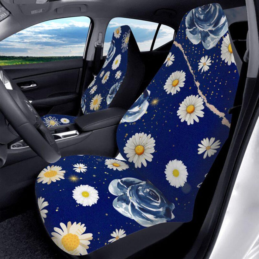 Daisy Flower Sprinkle Car Seat Cover 2PCS - Etsy