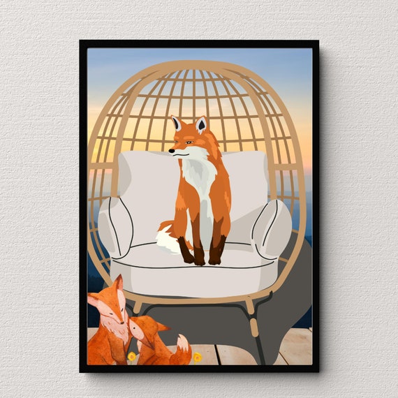 Fox Sitting On Chair