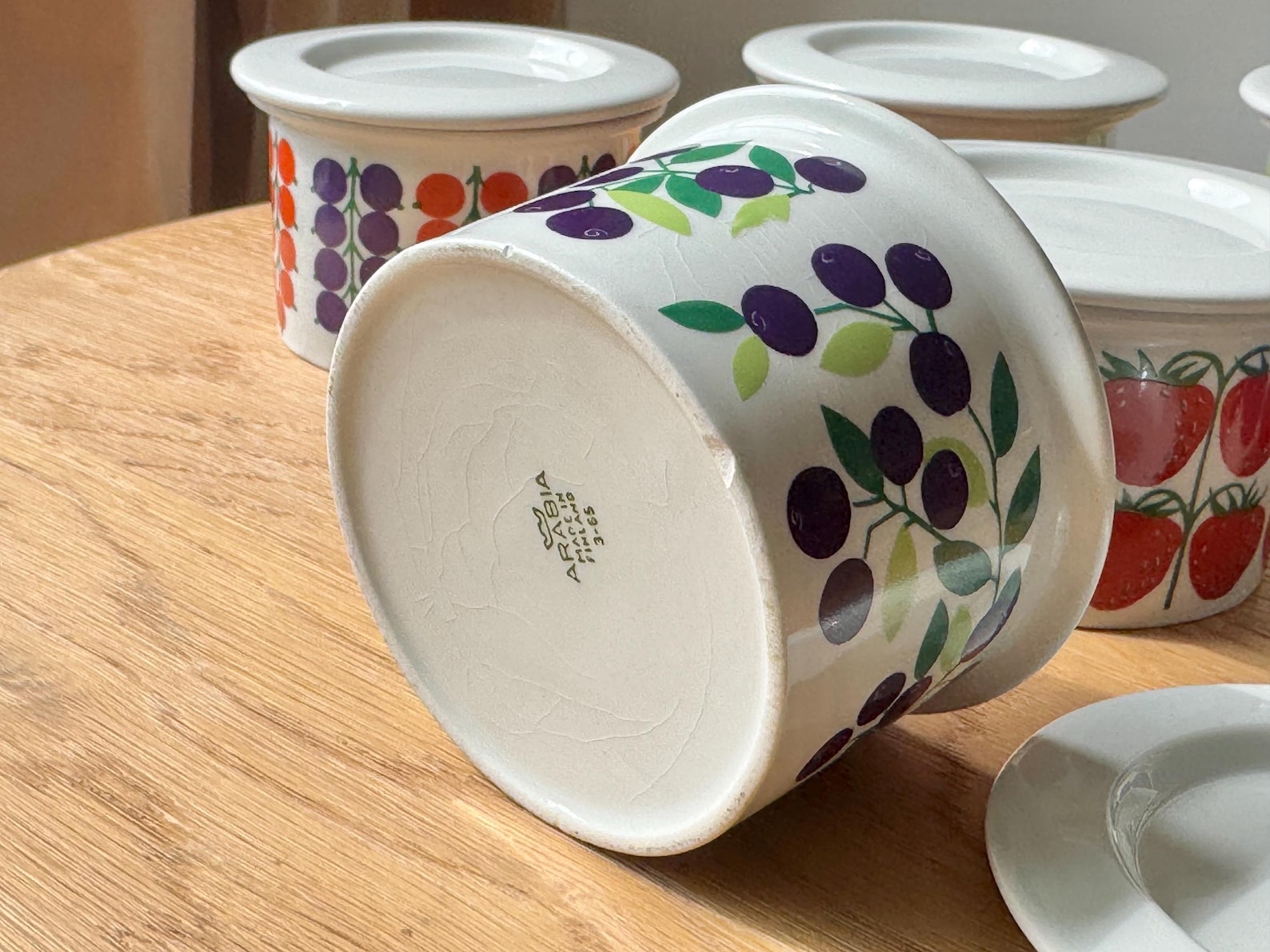 Arabia Finland Pomona Jam Pots – Set of 6 – Vintage Scandinavian ...
