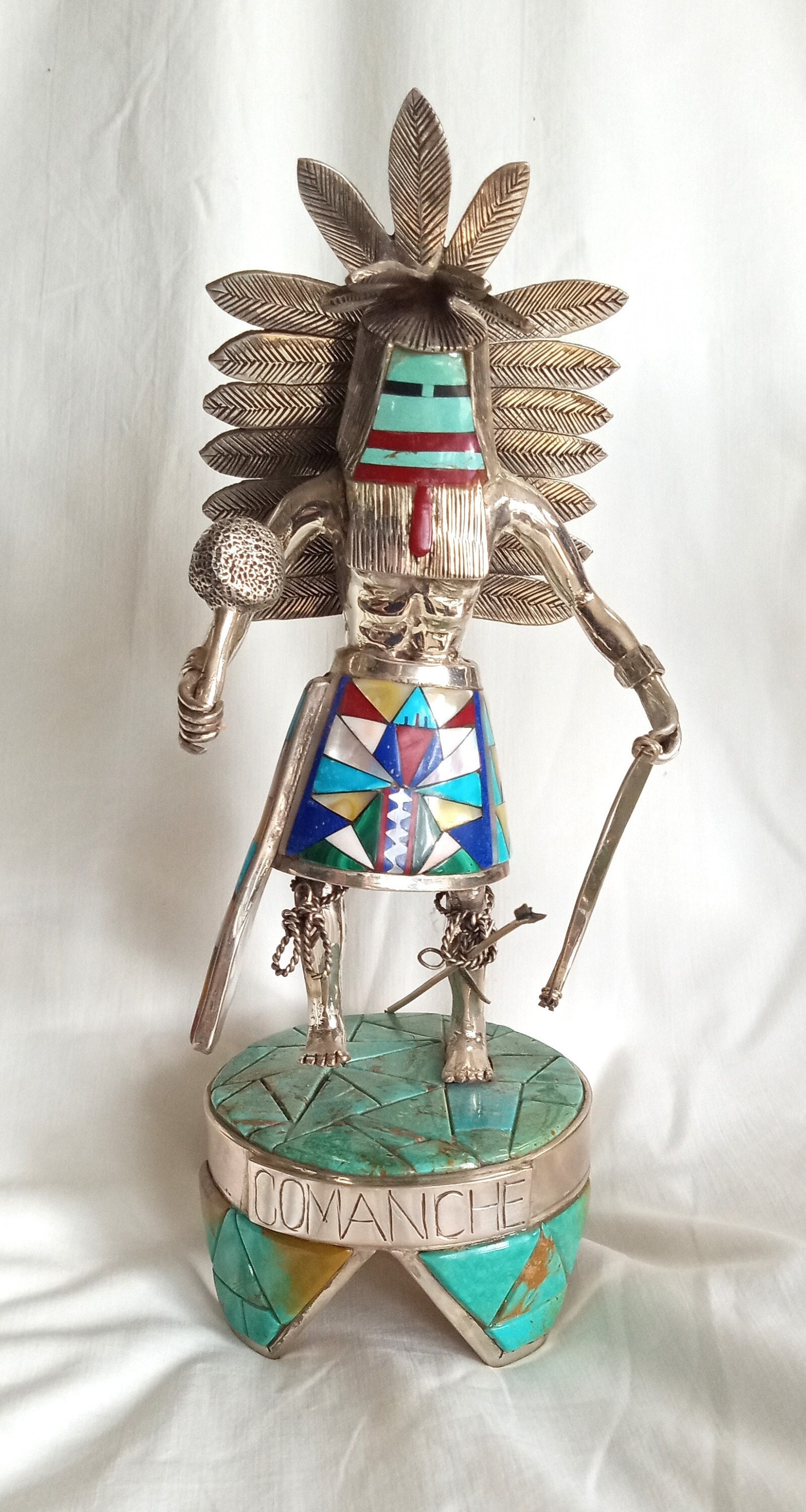 RARE David Freeland Jr. Navajo Sterling Silver 'comanche' Kachina ...