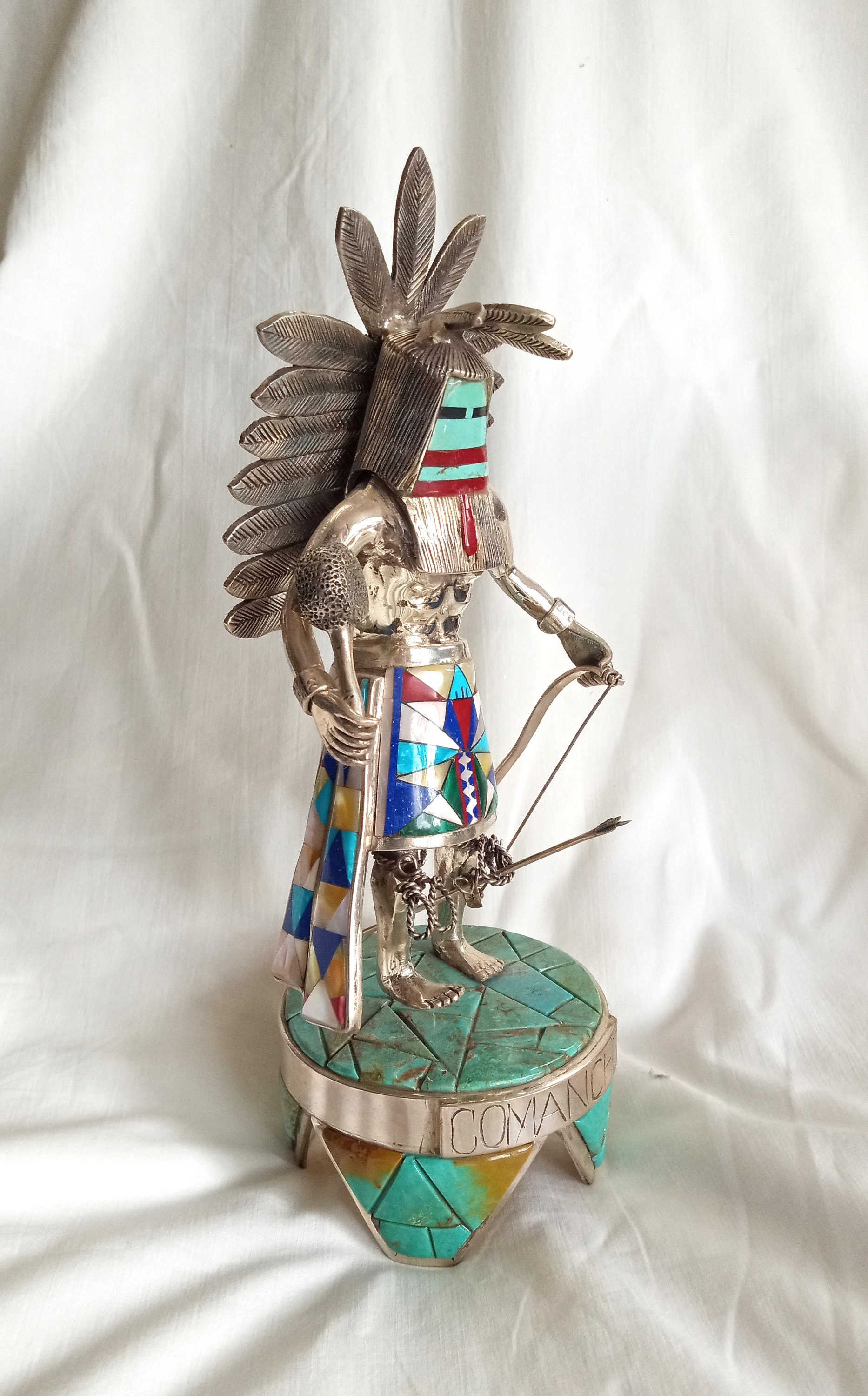 RARE David Freeland Jr. Navajo Sterling Silver 'comanche' Kachina ...