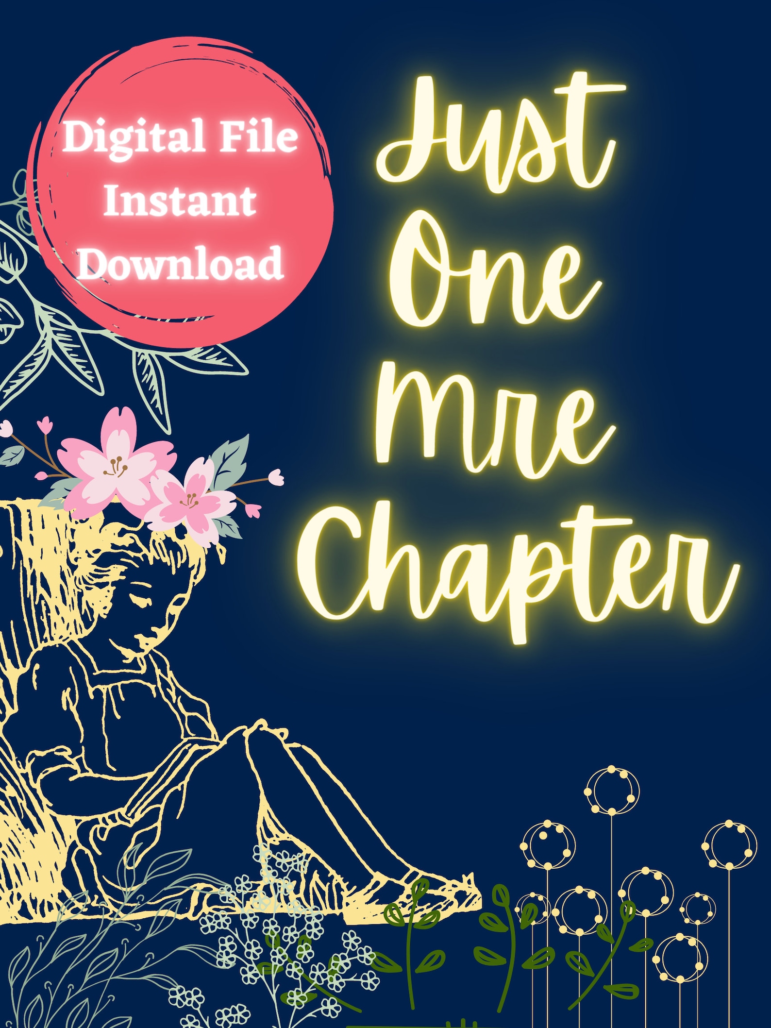Just One More Chapter PRINTABLE Wall Art INSTANT DOWNLOAD - Etsy