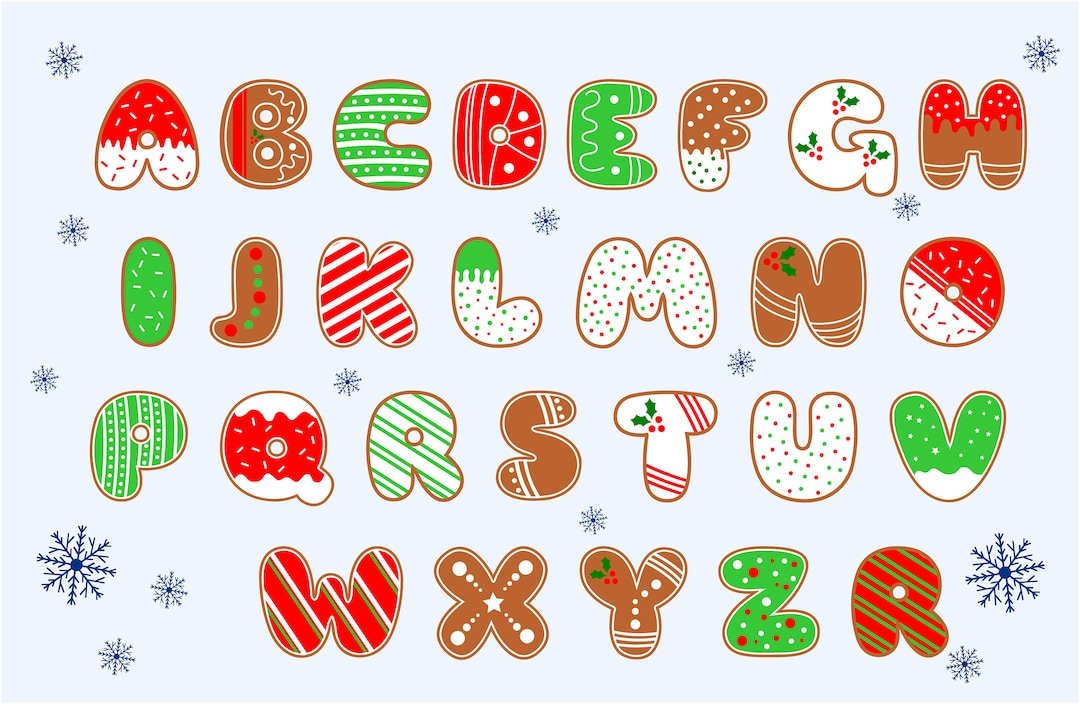 Holiday Gingerbread Letters PNG/ Cookie Letters/ Christmas Alphabet PNG ...