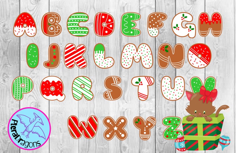 Holiday Gingerbread Letters PNG/ Cookie Letters/ Christmas Alphabet PNG ...