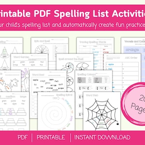 Spelling List Printables, Automatically Add Your Own Spelling List, 20 ...