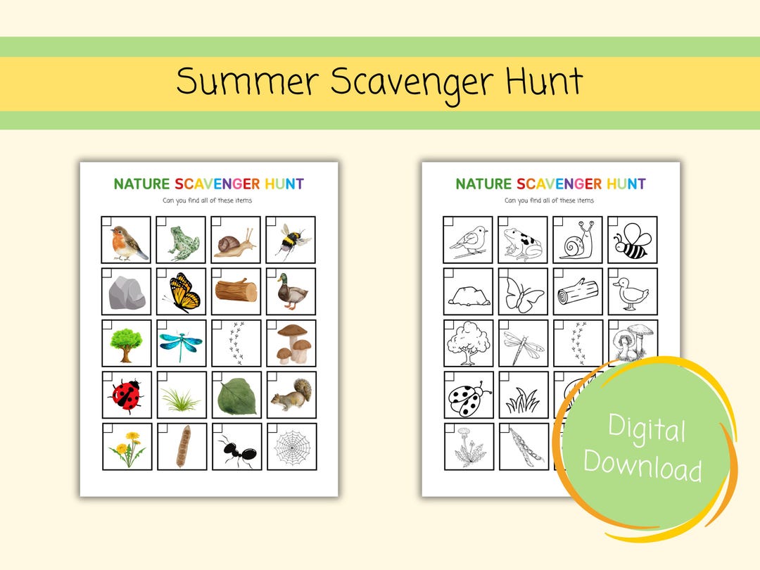 Summer Scavenger Hunt, Scavenger Hunt, Nature Scavenger Hunt, Nature ...