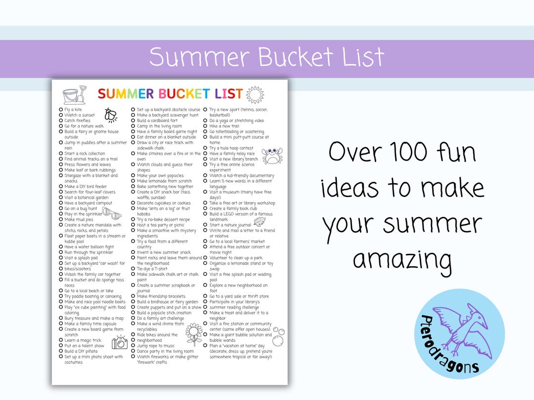 Summer Bucket Check List, Summer Fun, Summer Activities, Bucket List ...