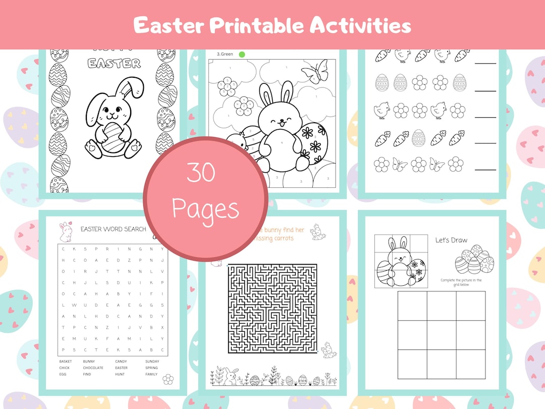 30 Printable Easter Activity Book, Easter Kids Activity, Word Find ...