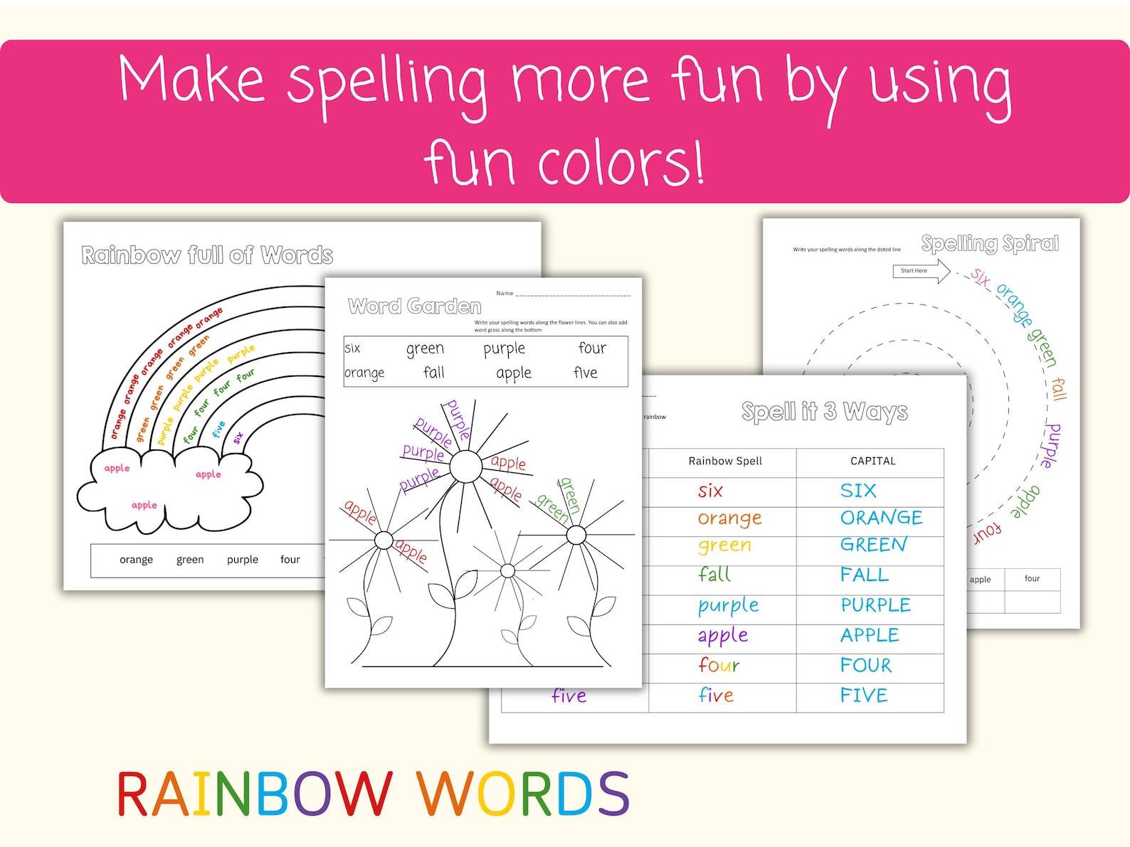 Spelling List Printables, Automatically Add Your Own Spelling List, 20 ...