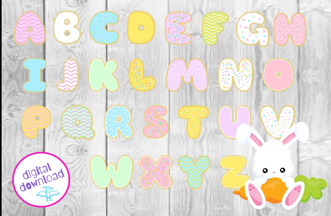 Spring Letters PNG; Sugar Cookie PNG; Alphabet Cookies; Spring Cookies ...