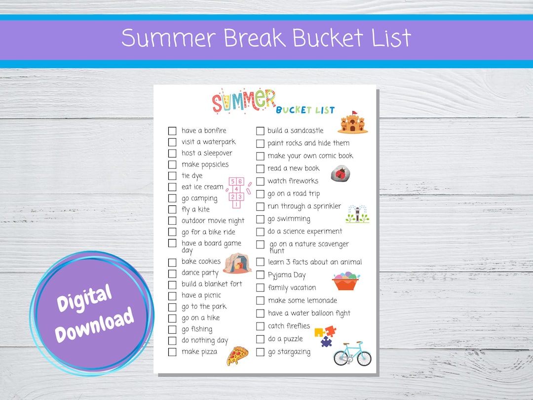 Summer Bucket Check List, Summer Fun, Summer Activities, Bucket List ...