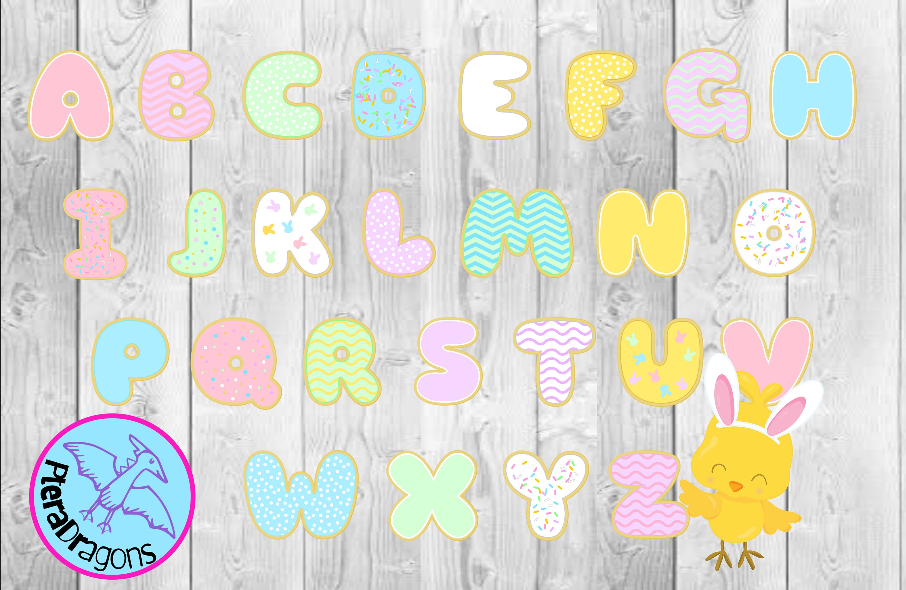 Spring Letters PNG; Sugar Cookie PNG; Alphabet Cookies; Spring Cookies ...