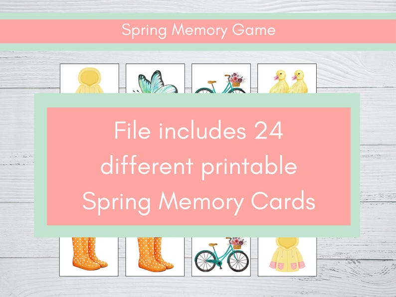 Spring Memory Game, Printable Memory Game, Homeschool Printable ...