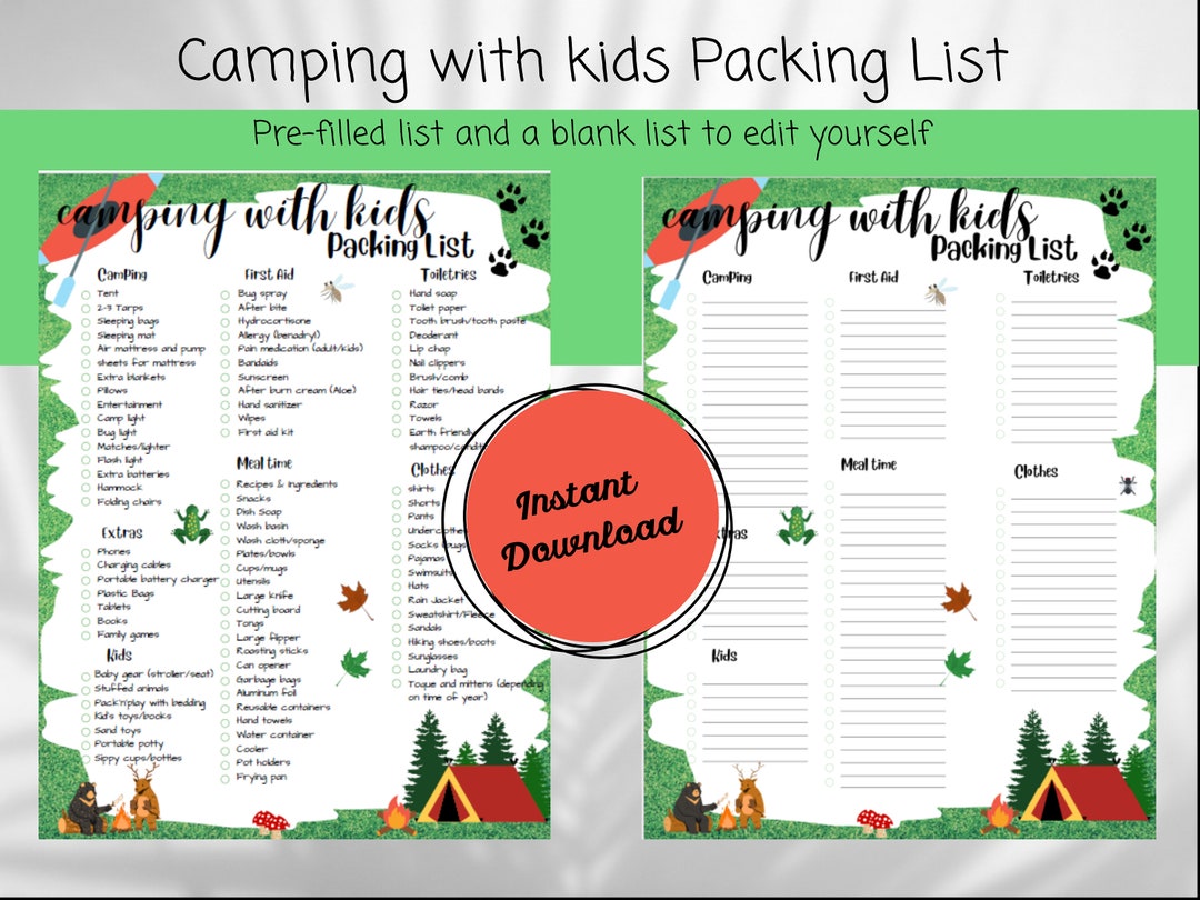 Camping Packing List, Camping Essentials List, Camping Trip Packing ...