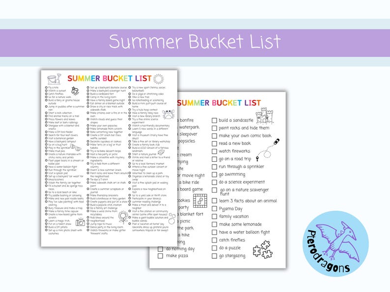 Summer Bucket Check List, Summer Fun, Summer Activities, Bucket List ...