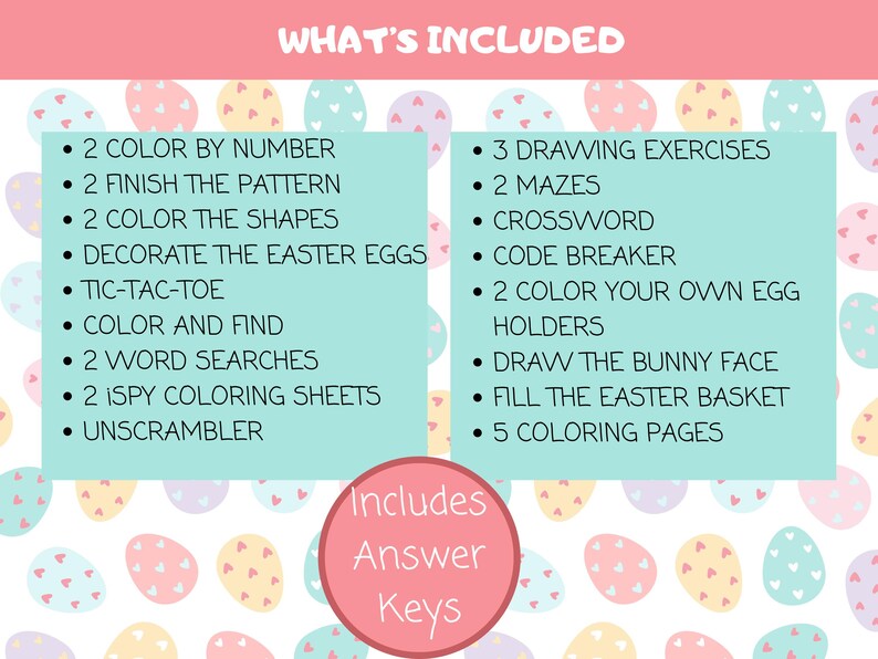 30 Printable Easter Activity Book, Easter Kids Activity, Word Find ...