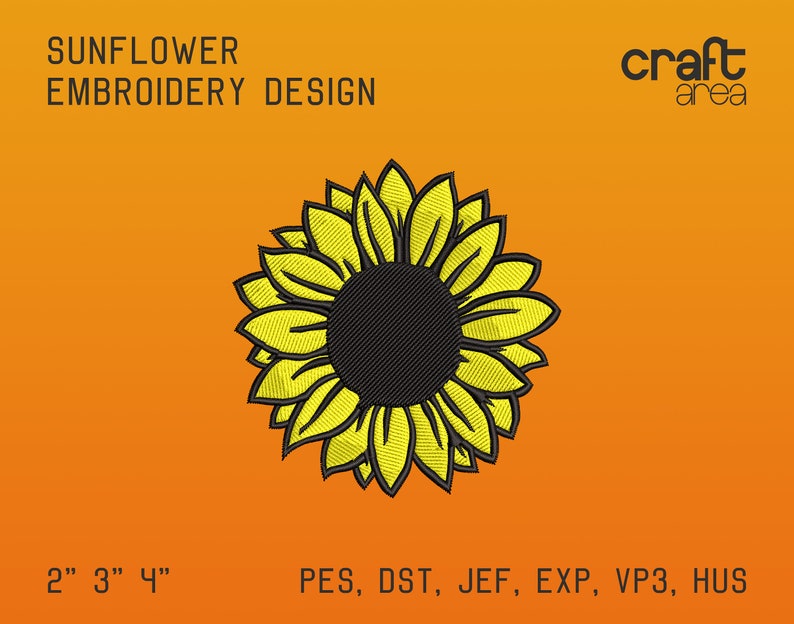 Sunflower Embroidery Design Digital File for Machine - Etsy