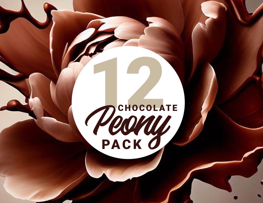 12 Peony Chocolate Splash Photo Pack| Illustrations Printable Instant ...