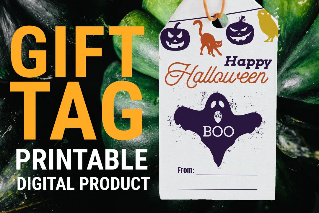 Halloween GIFT TAGS Printable Boo Ghost - Etsy