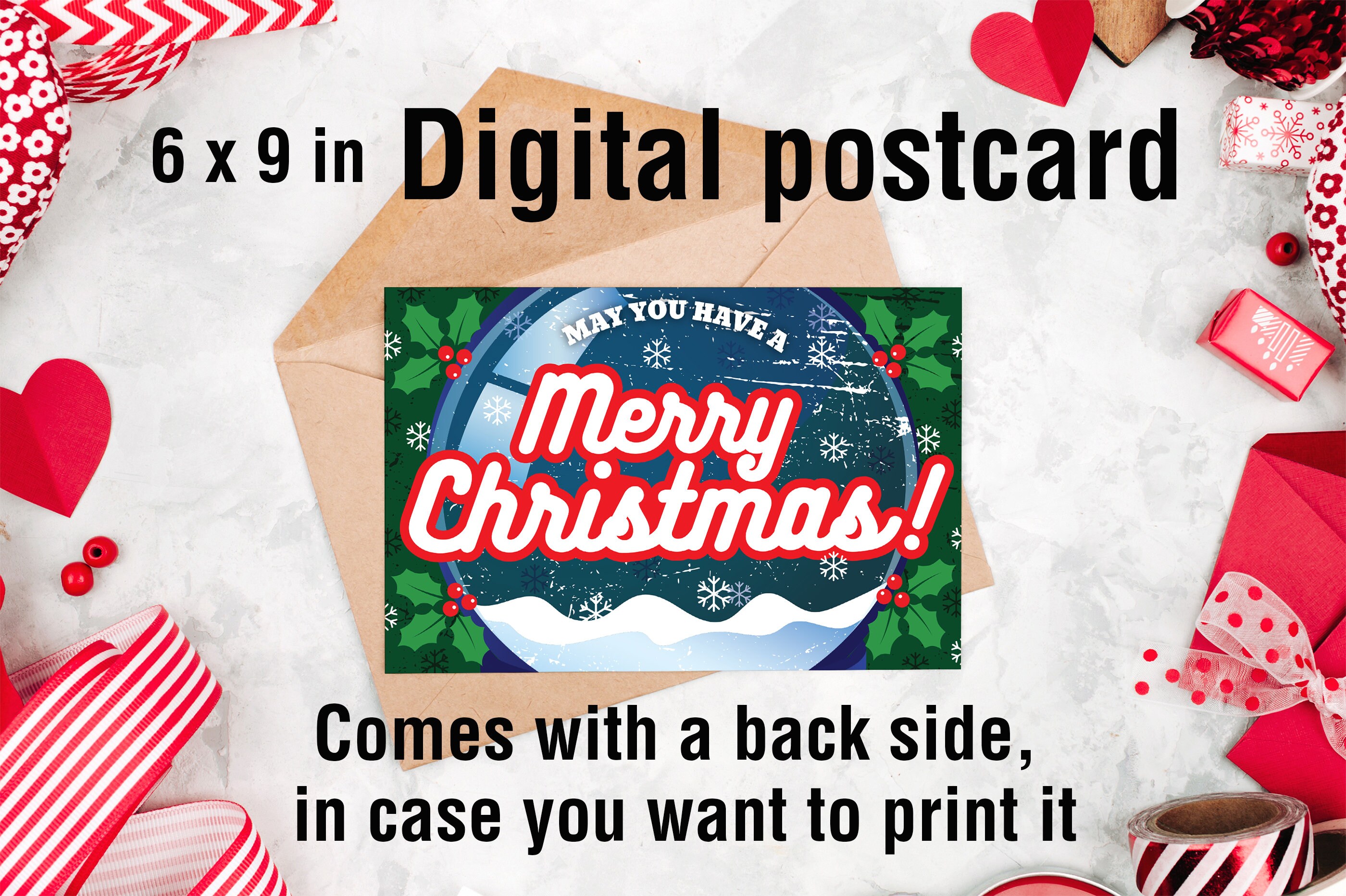Merry Christmas Fun Pdf DIGITAL CARD. also Printable With Front/back ...