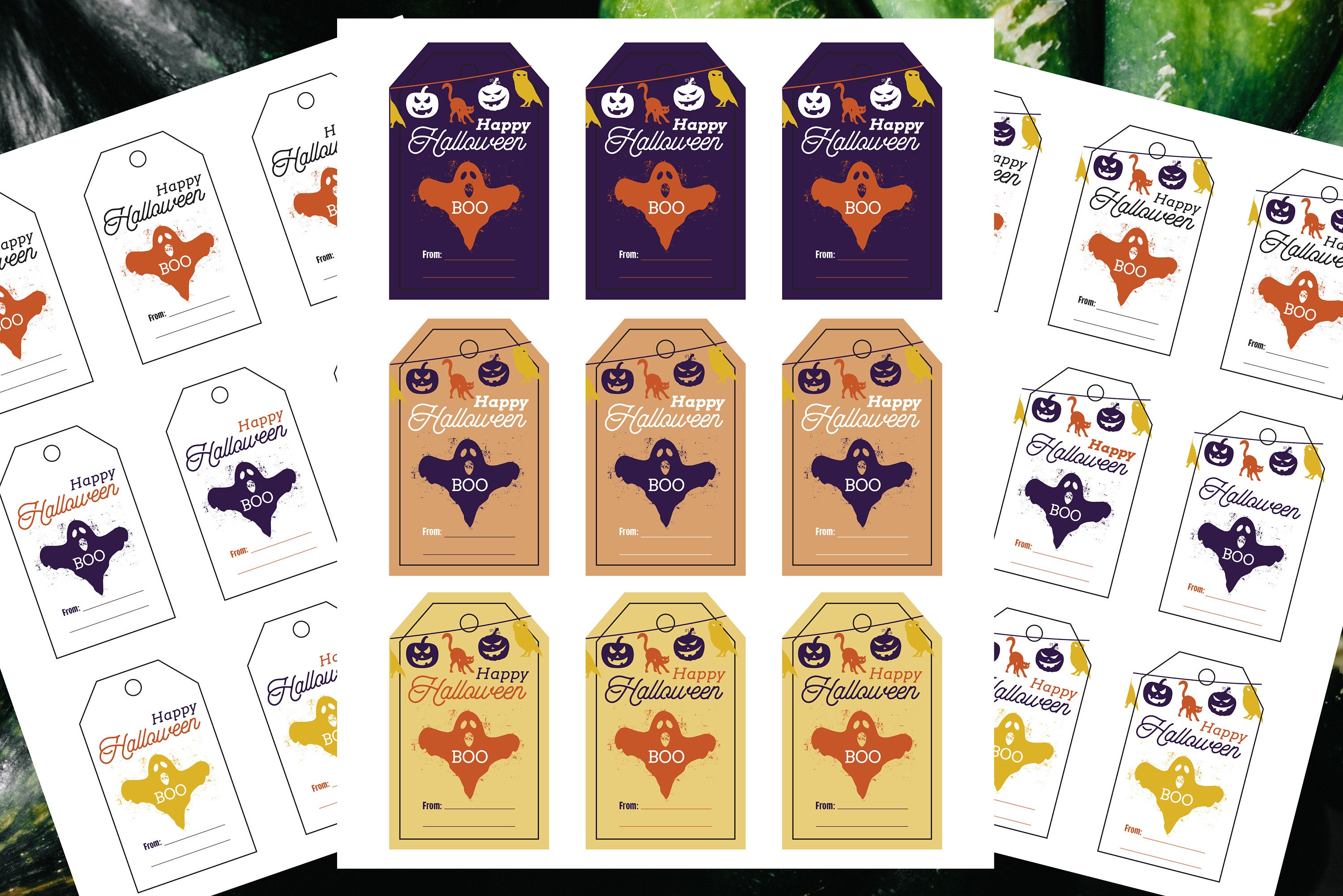 Halloween GIFT TAGS Printable Boo Ghost - Etsy