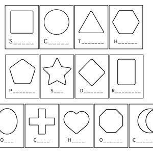 13 PRINTABLE Spelling/writing SHAPES Pages - Etsy
